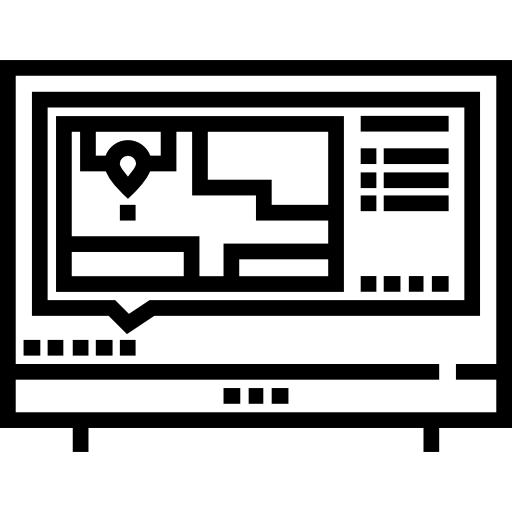 monitor, screen, Map, Gps, pin, position, placeholder, locations, map ...