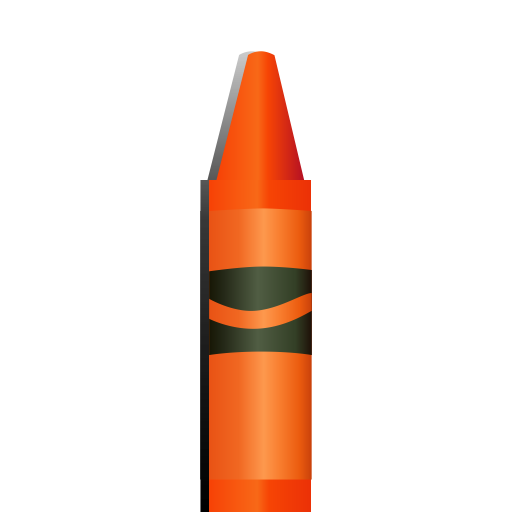 Crayon tip, crayon5, orange crayon icon