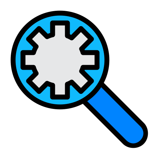 Find, search, bug, configuration, Setting, optimization icon