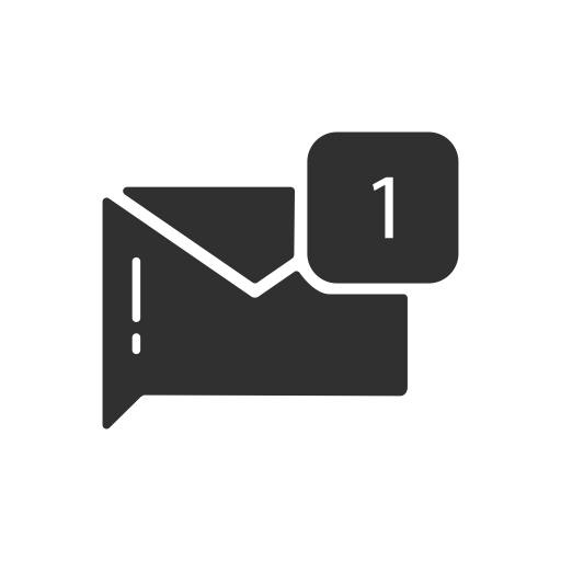 Chat, inbox, twitter, one message icon