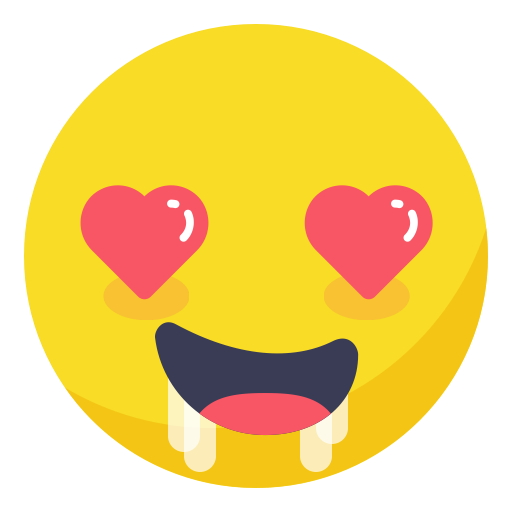Heart, love, Face, smiley, smile, in love, horny icon