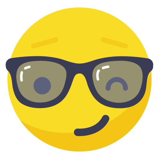 Glasses, smiley, Fun, Playful, smile, wink, Boss icon